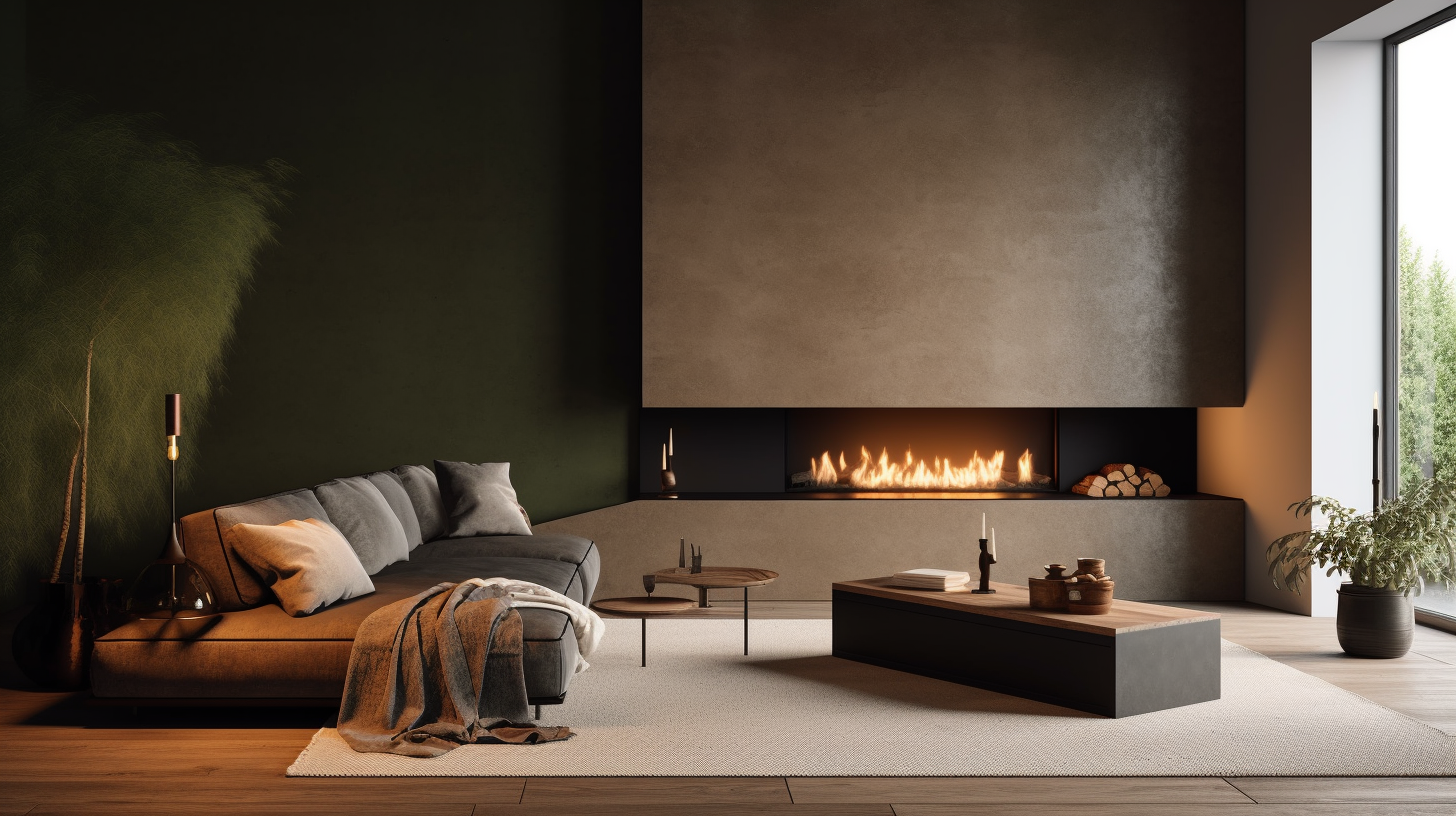 Modernes Wohnzimmer Mit Kamin